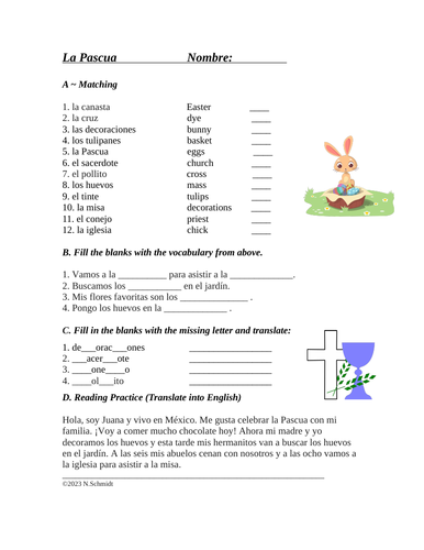 Pascua: Spanish Easter Fun Worksheet | Teaching Resources