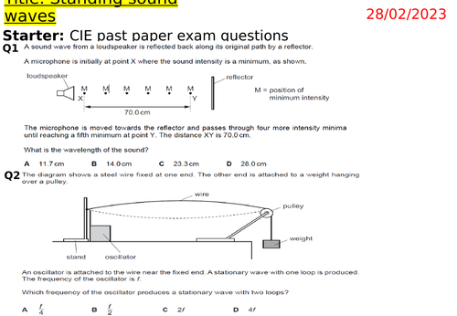 Standing sound wave practical for AS Waves 9702 CIE Unit 8 | Teaching ...