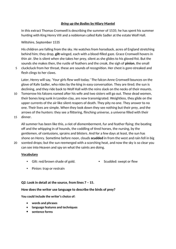 AQA Language Paper 1 extracts | Teaching Resources