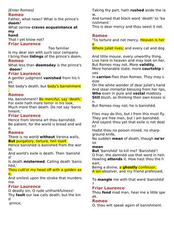 KS3 Romeo and Juliet | Teaching Resources