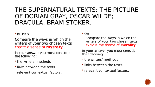 Dracula And The Picture Of Dorian Gray Mystery And Morality Teaching Resources
