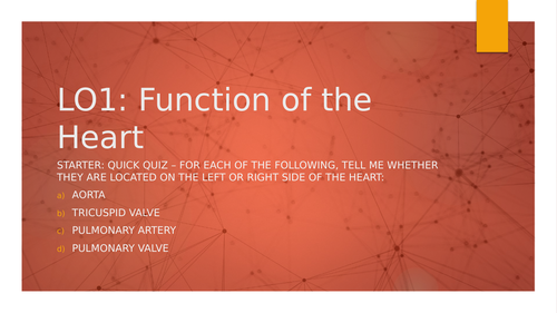 CTEC Unit 4 LO1 - Cardiovascular system | Teaching Resources