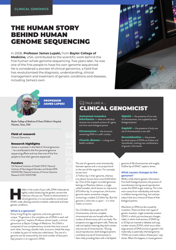 The human story behind human genome sequencing | Teaching Resources