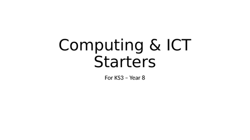 Computer Networks Starter Ks3 Year 8 Teaching Resources