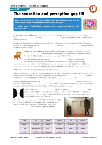 AQA GCSE Psychology Perception - Full topic lessons and resources ...