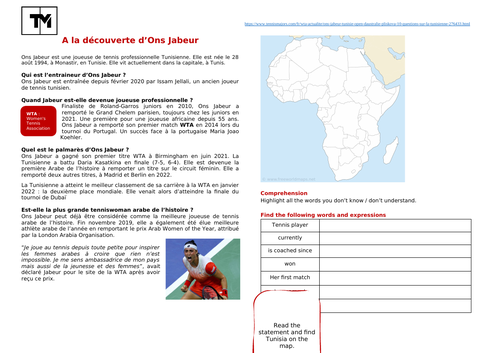 Int. Women Day - French - Sportswoman | Teaching Resources