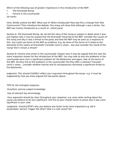 The New Economic Policy (NEP) Lenin's Russia | Teaching Resources