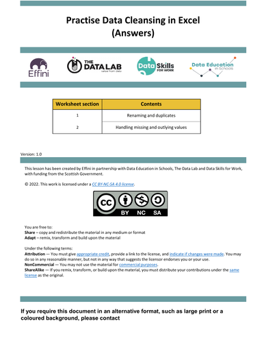 Data Science - In Excel, Practise dataset cleansing | Teaching Resources Data Science - In Excel, Practise dataset cleansing | Teaching Resources