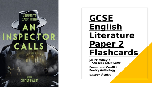 An Inspector Calls and Poetry Flashcards | Teaching Resources