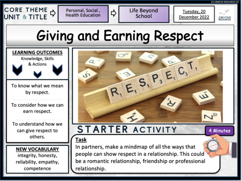 Earning Respect PSHE | Teaching Resources