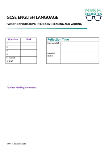 GCSE English Language Paper 1- 1984 | Teaching Resources