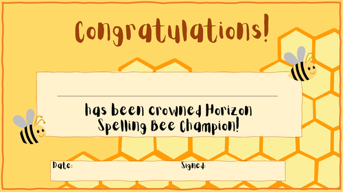 Spelling Bee Certificate | Teaching Resources