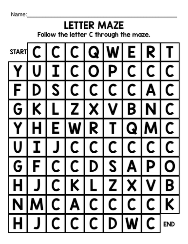 Letter Recognition Worksheets Letter C Alphabet Letter Recognition