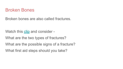 Bone, Muscle & Joint Injuries First Aid Tutorial | Teaching Resources