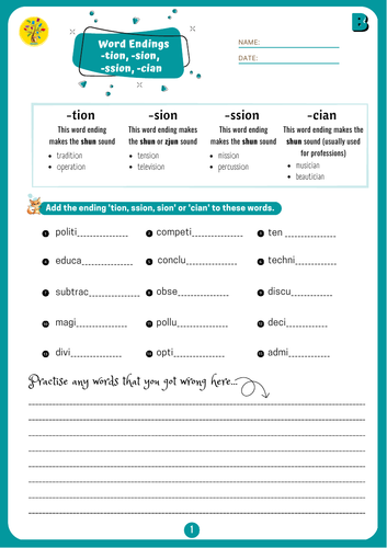 Word Endings for Ages 10-11 | Teaching Resources