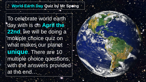 World Earth Day Quiz | Teaching Resources