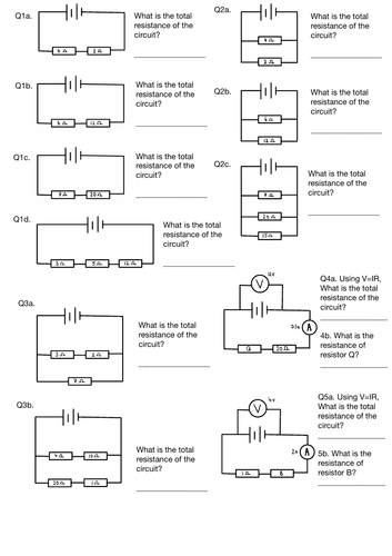 Combinations of resistors in series and parallel | Teaching Resources