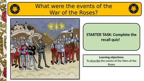 2. What were the events of the Wars of the Roses? KS3 | Teaching Resources