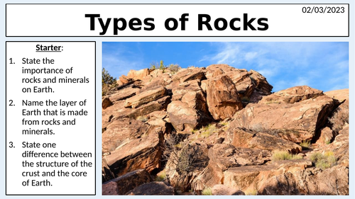 Earth Structure, Types of Rocks, Rock Cycle (3 lessons) | Teaching ...