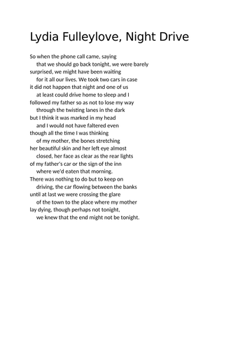 A Level English Literature - Poems of the Decade | Teaching Resources