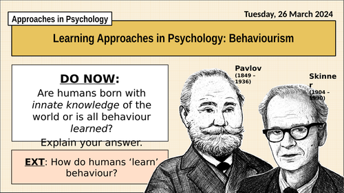 A-Level Psychology - LEARNING APPROACHES: BEHAVIOURISM [Approaches in ...