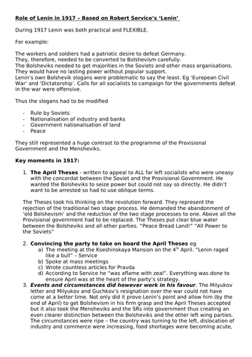 How successful was Lenin as ruler? | Teaching Resources