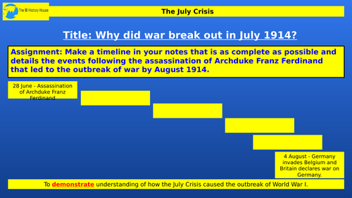 IB History - The July Crisis | Teaching Resources