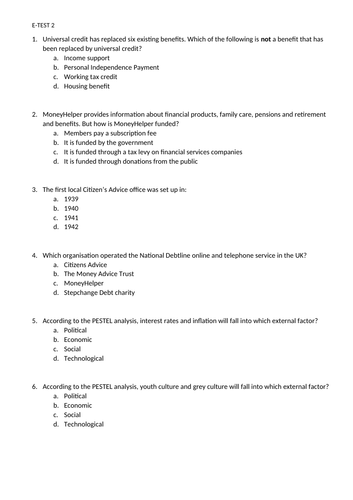LIBF Practice E-Tests Unit 3 BUNDLE X3 with Answers | Teaching Resources