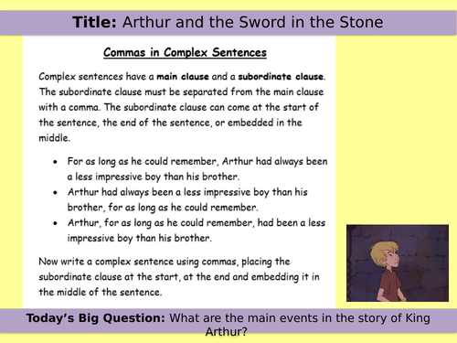 Year 7 Arthurian Tales - The Sword in the Stone | Teaching Resources