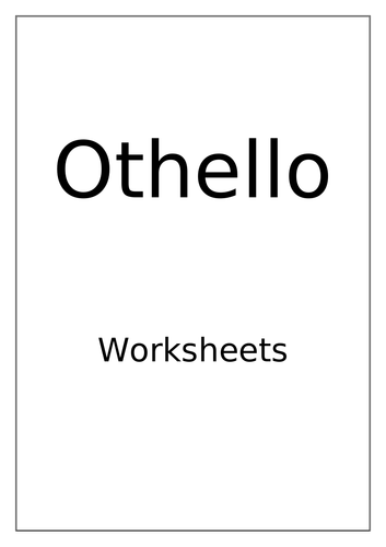 Shakespeare Othello Worksheets | Teaching Resources