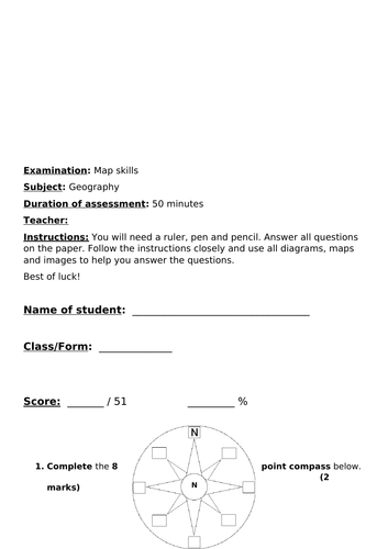 Map Skills: Revision & Assessment | Teaching Resources