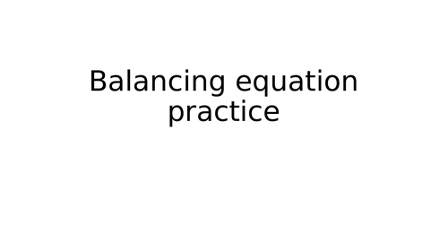 Balancing chemical equations - identifying common errors | Teaching Resources