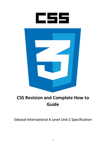 iALevel Edexcel IT HTML, CSS, JavaScript, Web Design and Semantic Web Revision Guides | Teaching ...