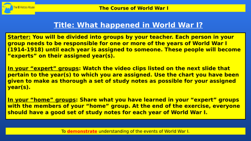 IB History - Course of World War I | Teaching Resources