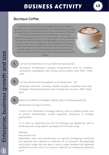 IGCSE BUSINESS Unit 1.3 Enterprise, business growth and size | Teaching ...