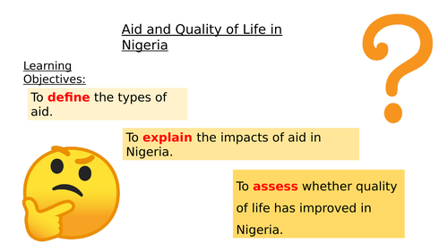 Nigeria Case Study: Impact of aid AQA | Teaching Resources