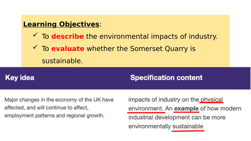 Environmental impacts of industry AQA | Teaching Resources