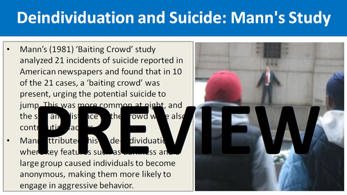 Deindividuation - AQA A Level Psychology (Aggression) | Teaching Resources