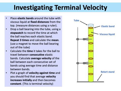Drag & Terminal Velocity - A Level Physics | Teaching Resources