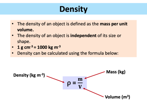 Density, Pressure & Upthrust - A Level Physics | Teaching Resources