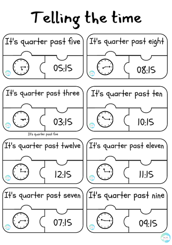 Telling the time (puzzles) | Teaching Resources