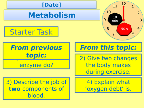 AQA Biology Unit 4 - L4 Metabolism | Teaching Resources