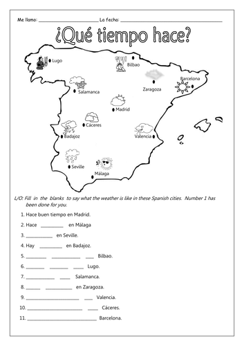 SPANISH - WEATHER - EL TIEMPO | Teaching Resources