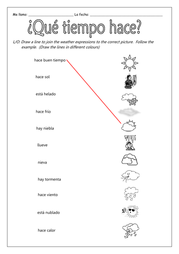El Tiempo Worksheet Qué Tiempo Hace? Spanish Weather Activities