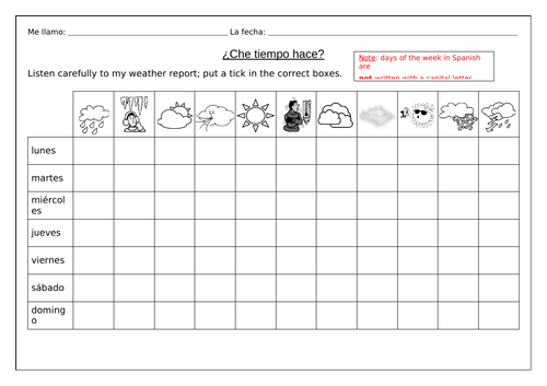 SPANISH - WEATHER - EL TIEMPO | Teaching Resources