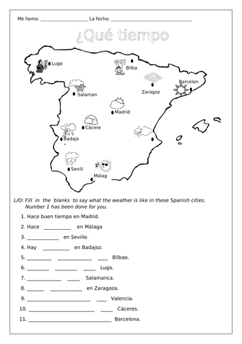 SPANISH - WEATHER - EL TIEMPO | Teaching Resources