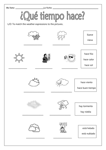 SPANISH - WEATHER - EL TIEMPO | Teaching Resources