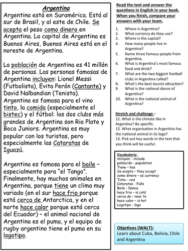 Spanish Cultural Comprehension | Teaching Resources