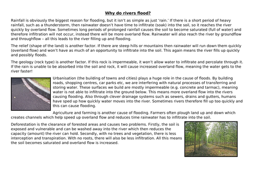 WJEC GCSE Theme 1: L8: Rivers - Causes of Flooding | Teaching Resources