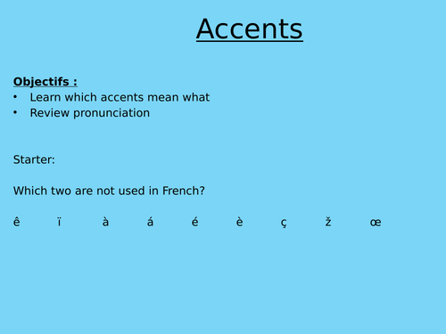 French Accents! | Teaching Resources